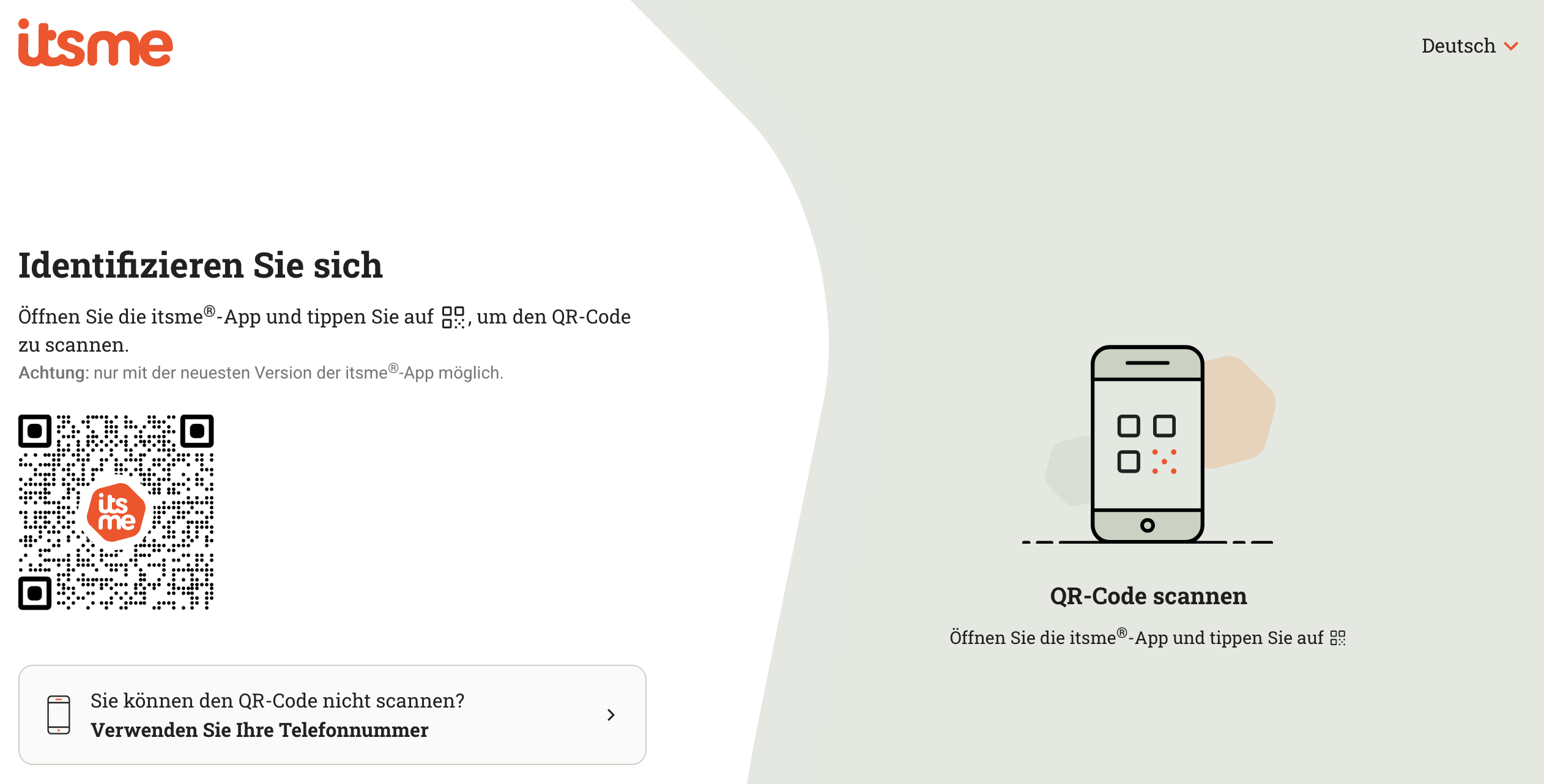 Anmeldung über QR-Code – itsme Customer Support