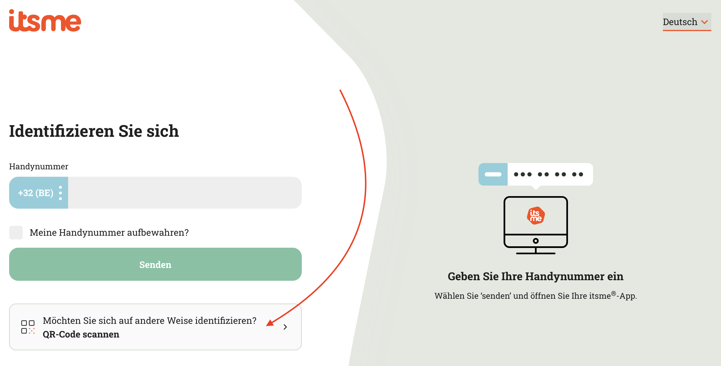Anmeldung über QR-Code – itsme Customer Support