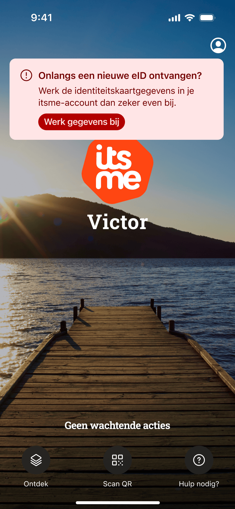 Melding in de itsme-app: update je eID-gegevens – itsme Customer Support